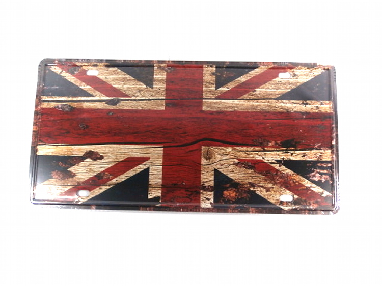British Flag License Metal Plate | Property Room