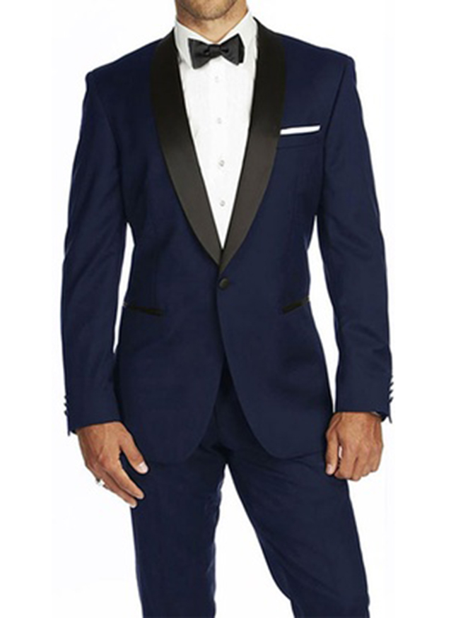 Braveman Men's Slim Fit Indigo Blue 2-Piece Suit - 46S/40W | Property Room