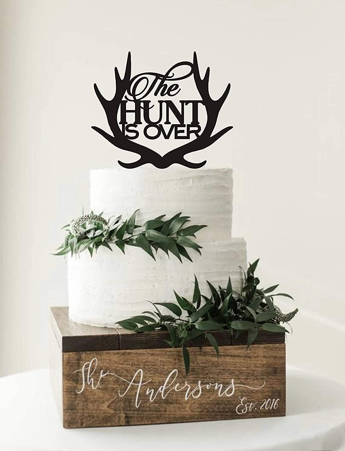 The Hunt is over Cake Topper for Groom Black Wedding Cake Topper ...