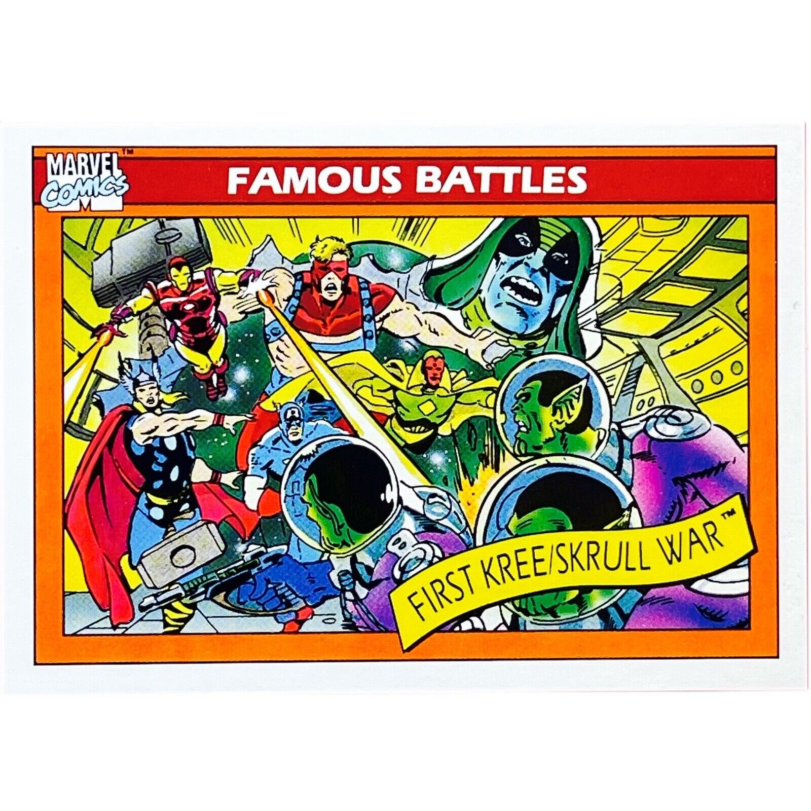 Marvel Impel 1990 The Kree/Skrull War Famous Battles Trading Card 123 ...