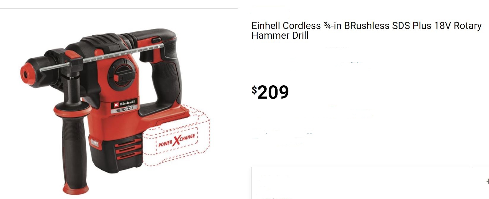 Einhell 18V 1/2 in SDS Plus Cordless Rotary Hammer Germany | Property Room