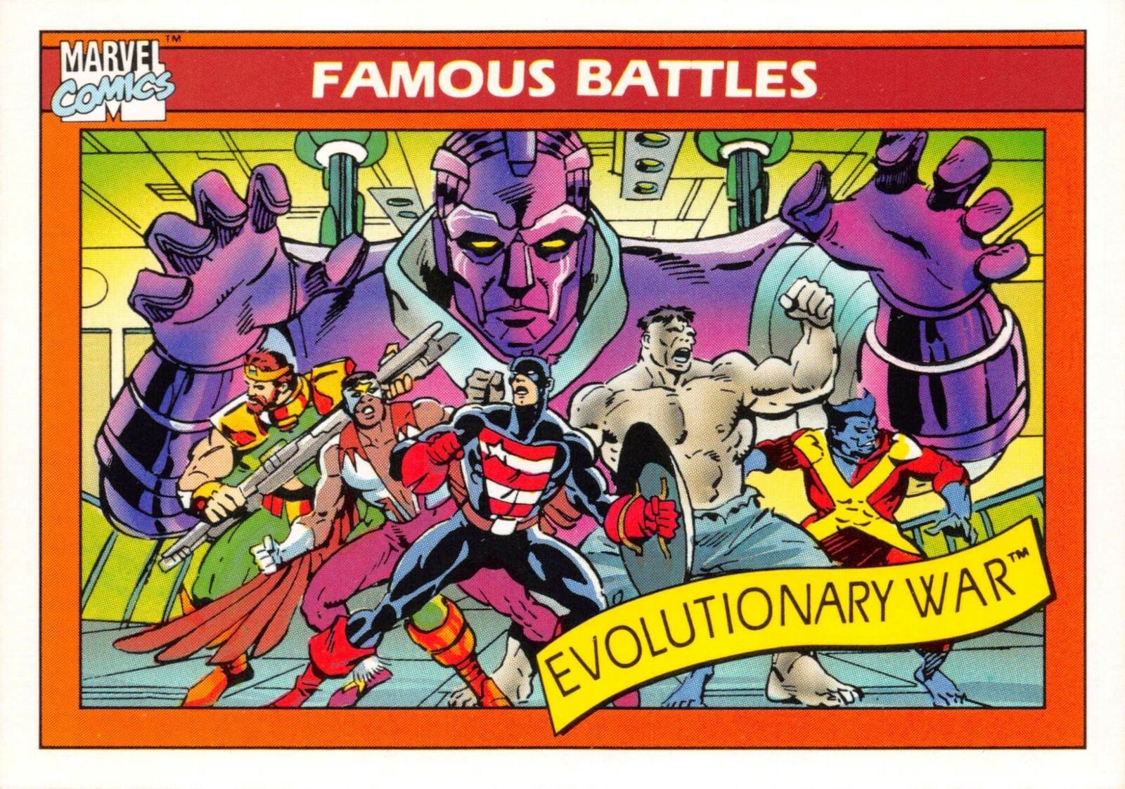 1990 Impel Marvel Universe Series 1 Famous Battles EVOLUTIONARY WAR ...