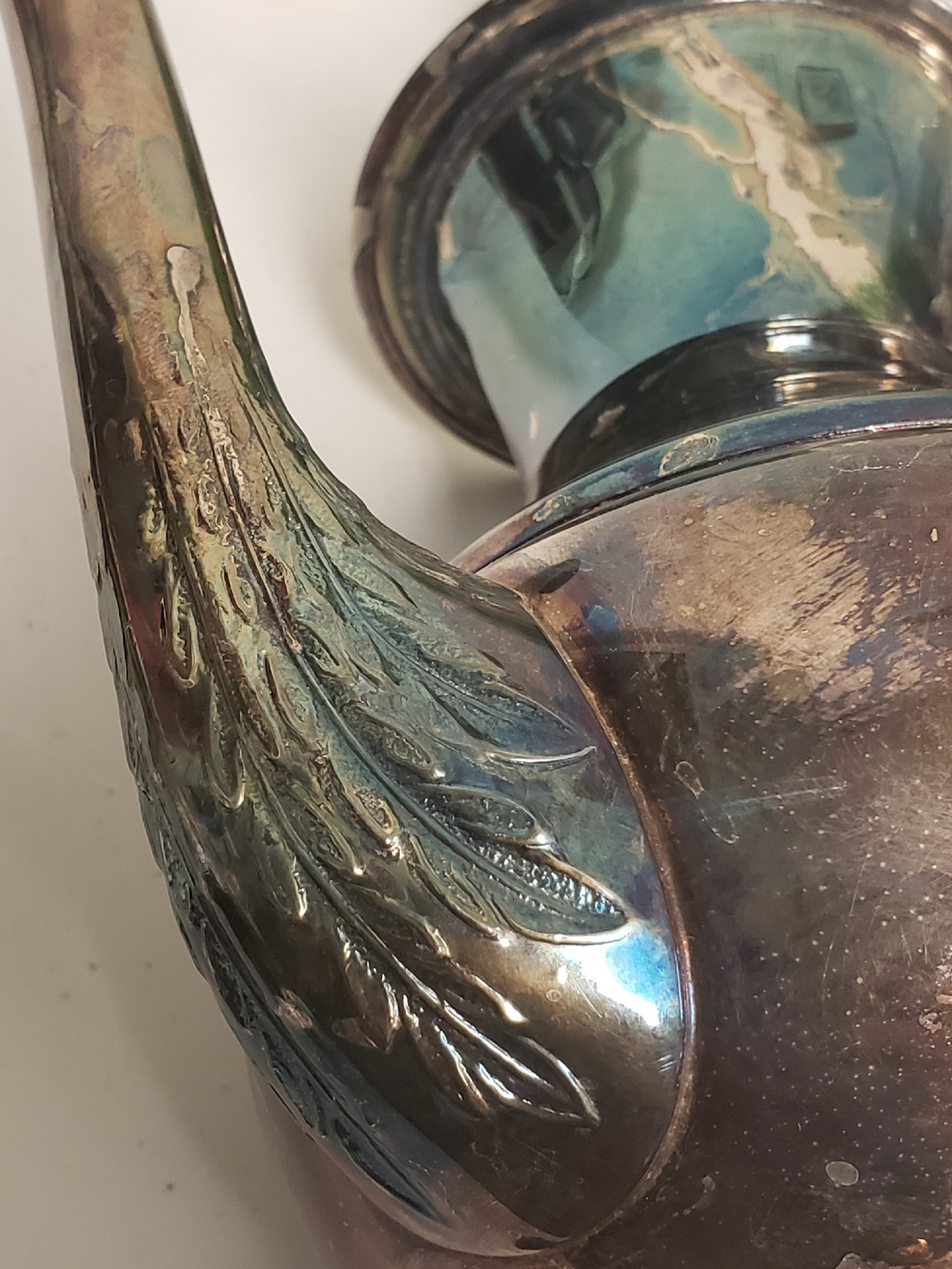 Vintage Four Star Silver Plate E.P. Brass Lead MTS 10"Lx9"H Coffee Pot ...