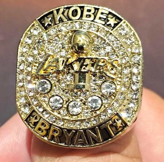 Kobe Bryant #24 Replica Ring 18K Gold Plated Iced Size 12 Los Angeles ...
