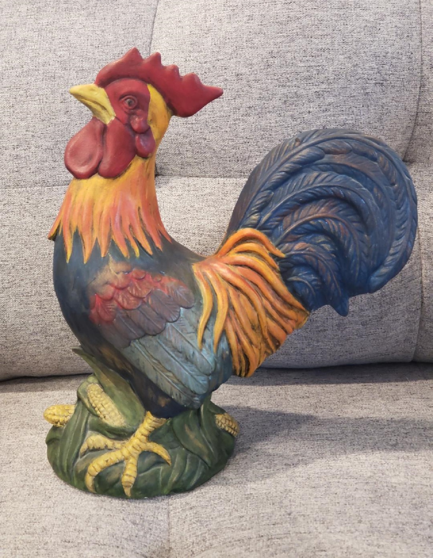 Vintage Hand Painted Ceramic Rooster Figurine 11" Tall | Property Room