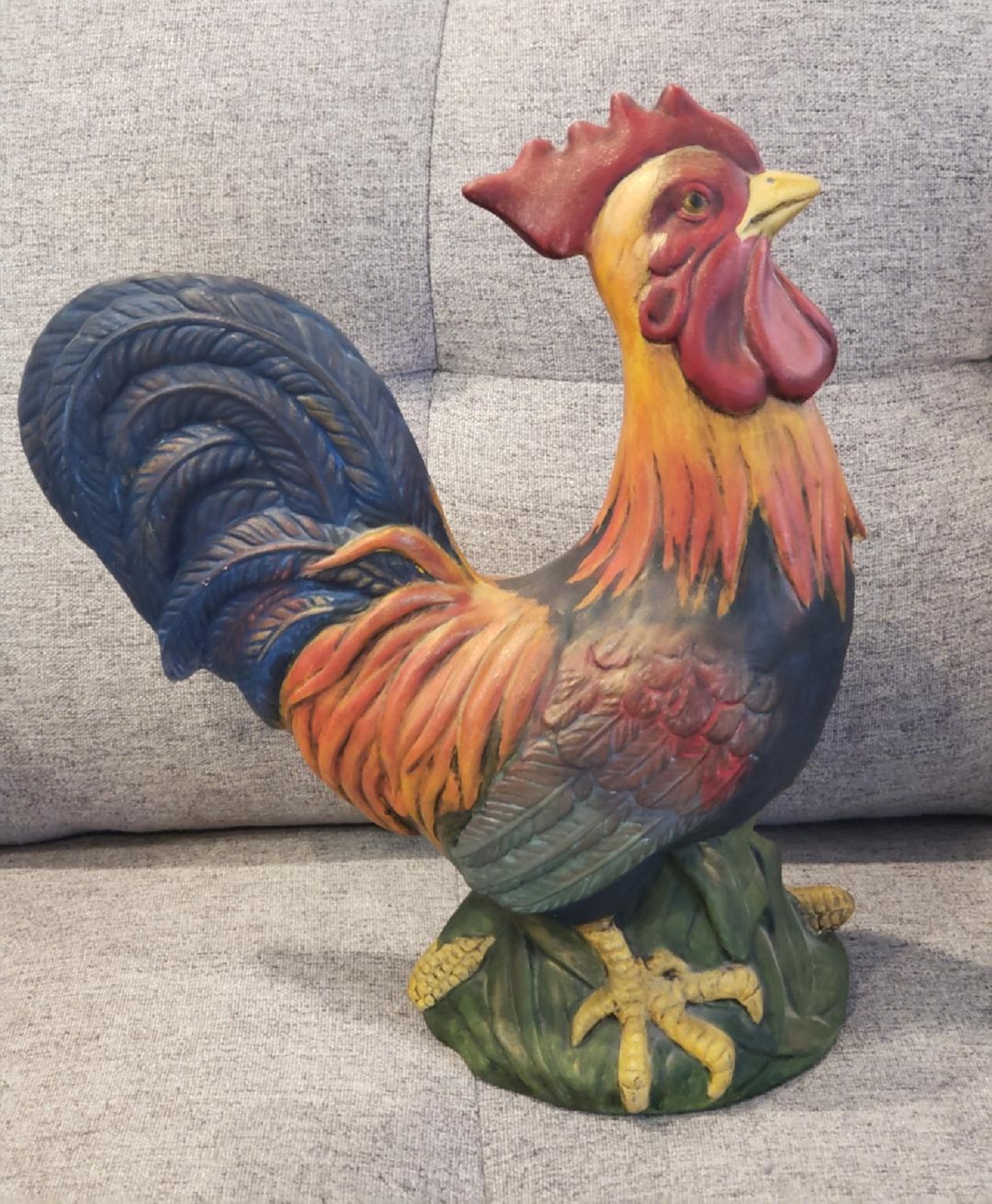 Vintage Hand Painted Ceramic Rooster Figurine 11" Tall | Property Room