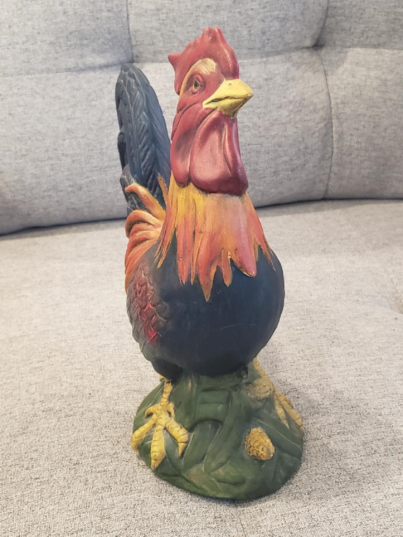 Vintage Hand Painted Ceramic Rooster Figurine 11" Tall | Property Room
