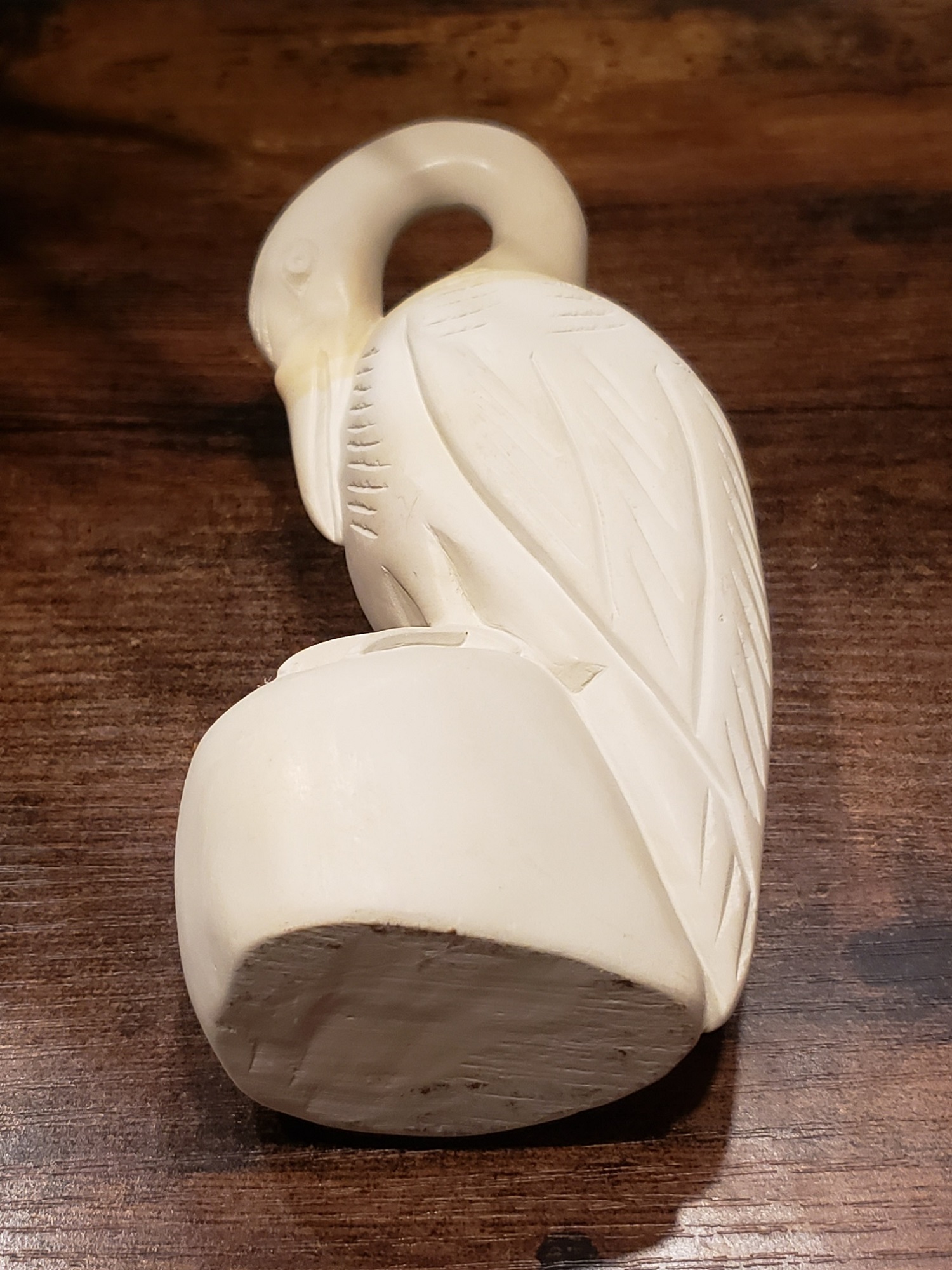 VTG Hand Carved Polished Beige Soapstone Heron Bird Sculpture ...
