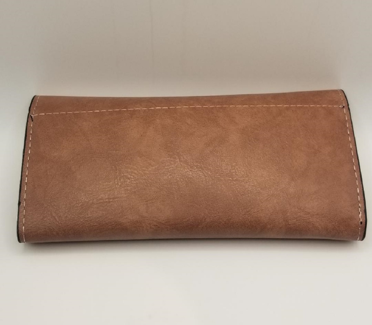 Metal Decor Tri-Fold Long Wallet - Brown | Property Room