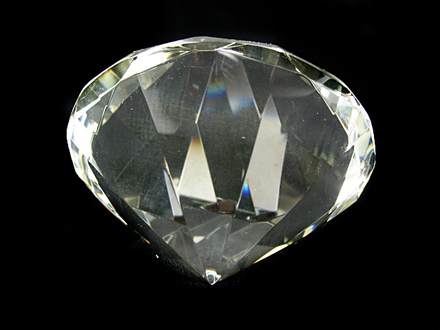 Large Diamond Shaped Crystal Paperweight | Property Room