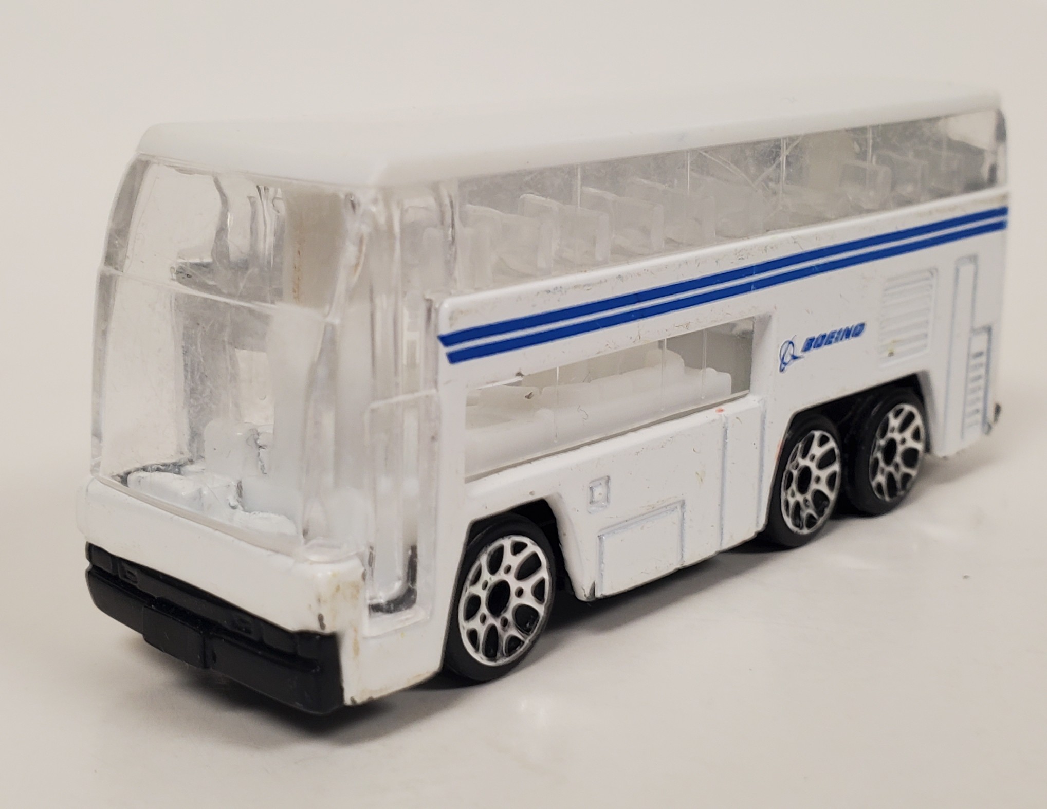REALTOY Boeing Double Decker Die Cast Bus White Extra Large Windshield ...