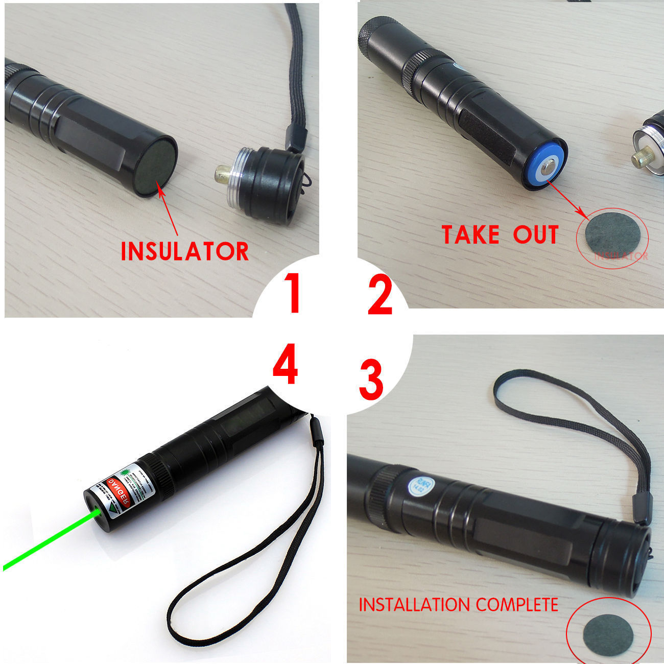 Tactical GD851 10 Miles 532nm Green Laser Pointer Pen Visible Beam ...