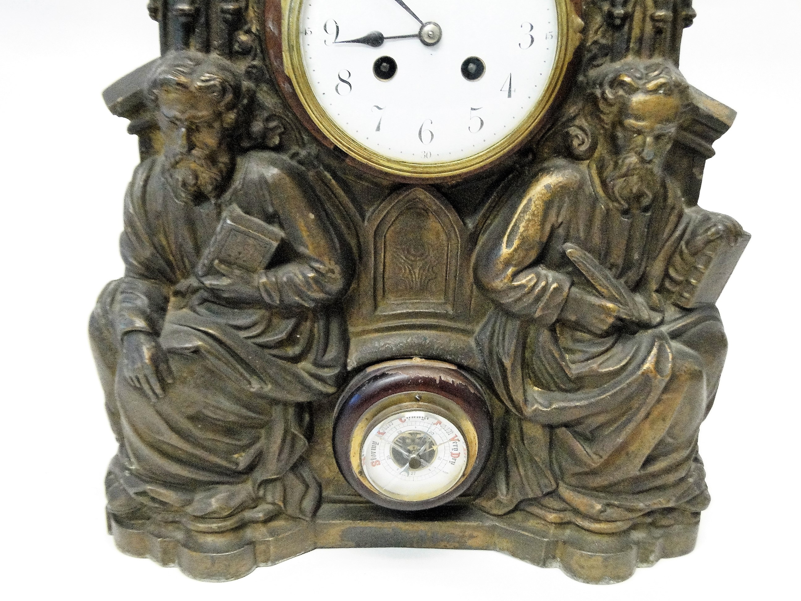 Swedish 1900's Exacta Clock with Barometer (Estate Sale) | Property Room