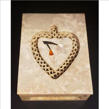 Natural Marble Stone Sea Shell Inlay Trinket Box Made in India ...