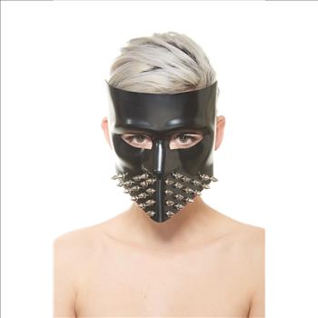 Exotic Black Long Spiked and Stud Mask Masquerade MardiGras Face Mask ...