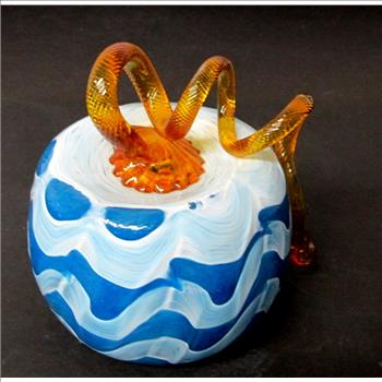 Kitras Art Glass Contemporary One of a Kind Pumpkin | Property Room