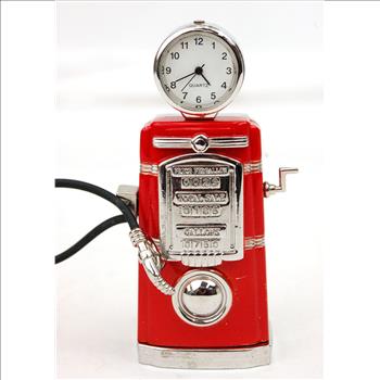Miniature Collectible Chrome Gas Pump Clock | Property Room
