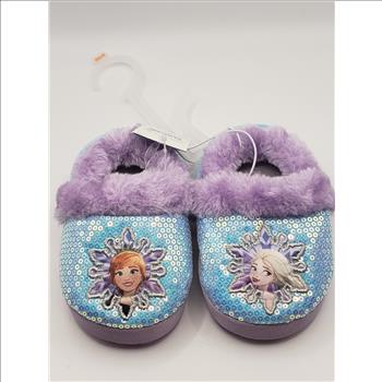 NWT Toddler's Disney Frozen Elsa & Anna Sequin Slippers Sz S (5-6 ...