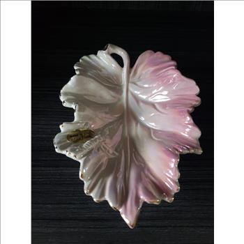 Vintage Italian Hand Painted Iridescent Ceramic Vine Leaf Dish by Goti ...