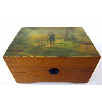 1950s Music Box in Wood - Made in Switzerland | Property Room