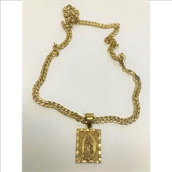 Gold Holy Pendant & Chain Stamped 18K | Property Room