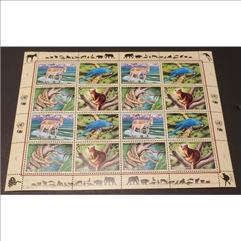 1999 Block of 16 UN CITES Stamps Mint | Property Room