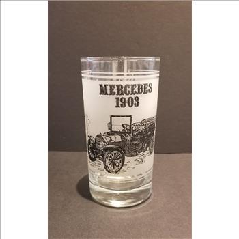 Vintage Frosted Glass 1903 Mercedes Antique Model Car Promotional Glass ...