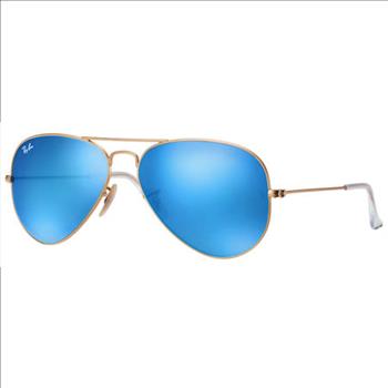 Rayban Aviator Sunglasses - 3026 - Gold Frame/ Blue Lens | Property Room