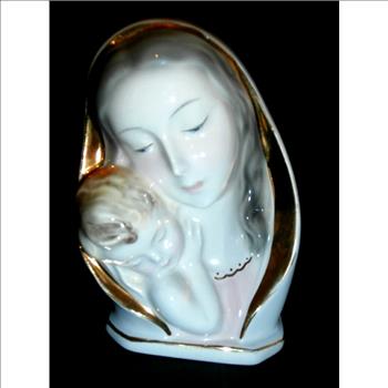 Mother Mary and Baby Jesus Head Figurine - Italy | Property Room