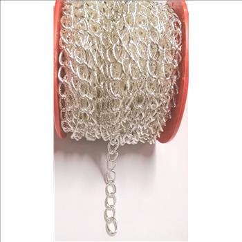 SILVER PLATED 8MM RIDGE CURB CHAIN -82 FEET | Property Room