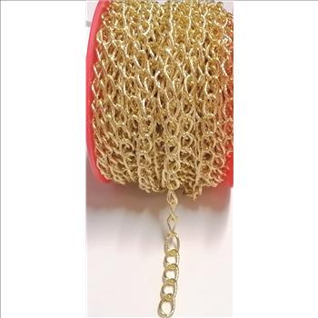 GOLD PLATED 8MM RIDGE CURB CHAIN -82 FEET | Property Room