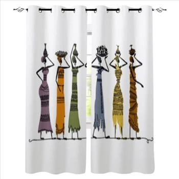 South African Traditional Tribal Curtains 150 x 166 cm / 60" x 65.5 ...