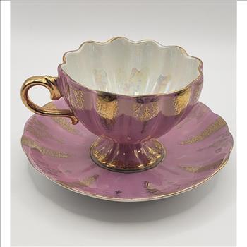 VTG Shafford Japan Bone China Pink and Gold Teacup and Saucer Set ...