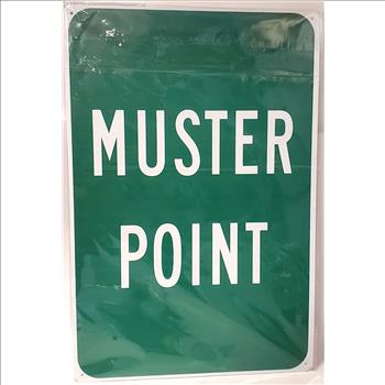 Safety Muster Point Metal Sign 12" x 18" | Property Room