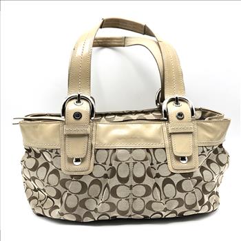 Coach F13742 Brown /Tan Signature C Shoulder Bag Retail $328 | Property ...