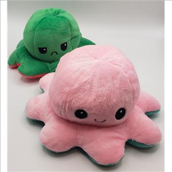 2 Pcs Reversible Octopus Plush Toys - Happy & Sad | Property Room