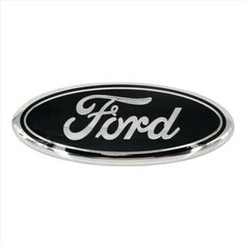 2 Pc 9" Logo Ford Black & Silver Emblem Oval Grille/Tailgate Badge 2004 ...