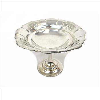Monarch Plate Brand Silver Plated Dish on Pedestal c. 1950s | Property Room
