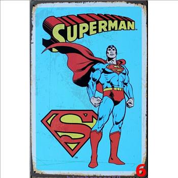 Vintage Looking Superman Metal Sign 12" x 18" | Property Room