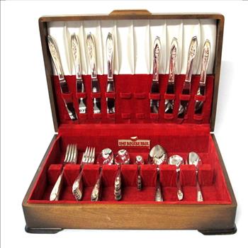 Vintage 52 Piece Silver Plated International Silver 1956 Tulip Flatware ...