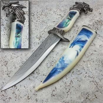 12" Dragon Head Dagger Hunting Knife W/ Dragon Sheath | Property Room
