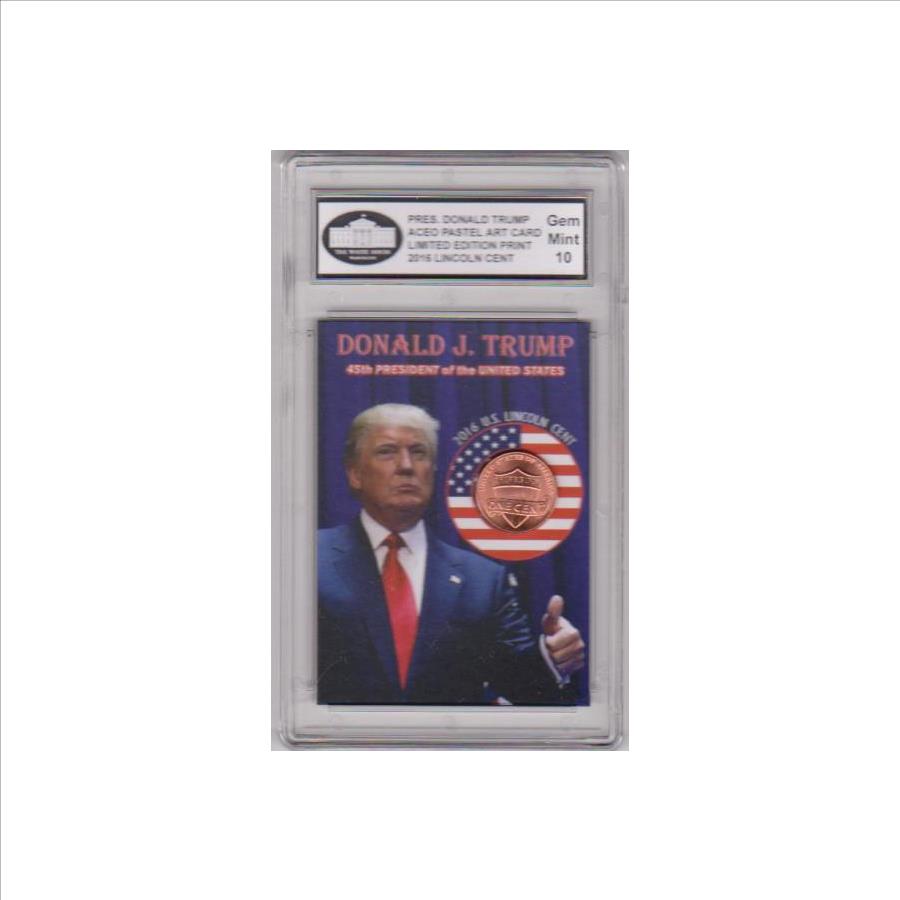 Graded Gem Mint 10 - Donald Trump Pastel Art Print ACEO Card | Property ...