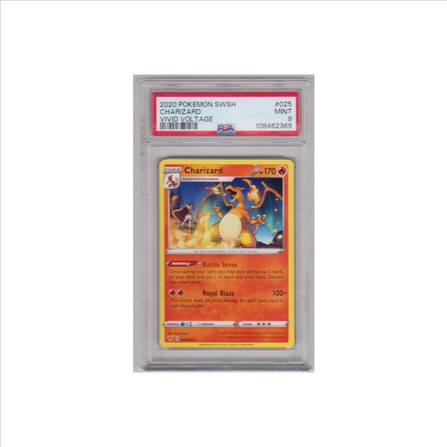 Graded PSA Mint 9 - Charizard 2020 Pokemon Vivid Voltage #025/185 Card ...