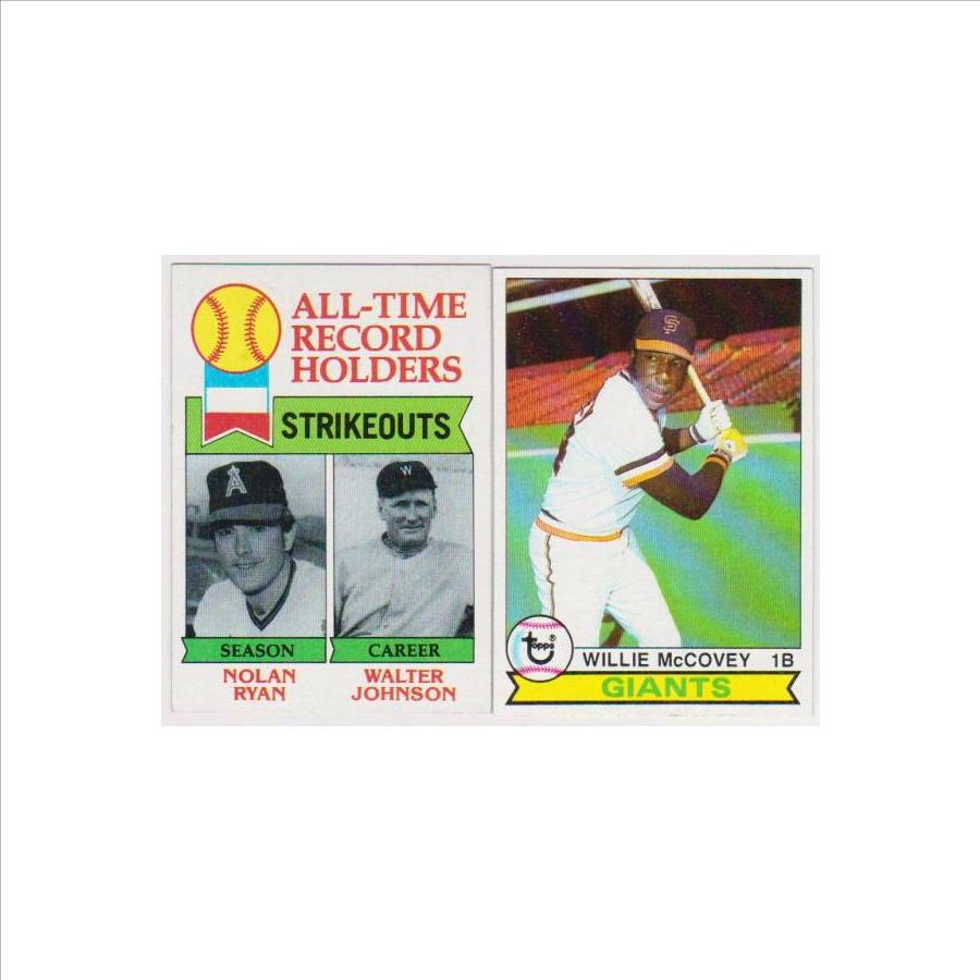 1979 Topps Nolan Ryan/Walter Johnson #417 + Willie McCovey #215 Card ...