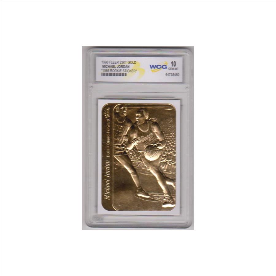 Graded Gem Mint 10 - Michael Jordan 1998 Fleer '86 Rookie Sticker 23 Kt ...