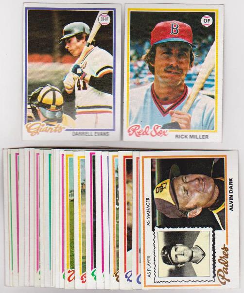 25 Different 1978 Topps Baseball Cards w/ Darrell Evans + More ...
