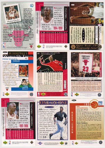 1990's Michael Jordan Card Collection - 9 Different | Property Room