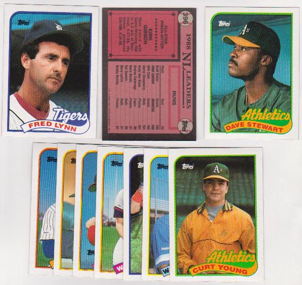 ERROR LOT - 10 Different 1989 Topps Baseball Wrong Back Errors - Fred ...