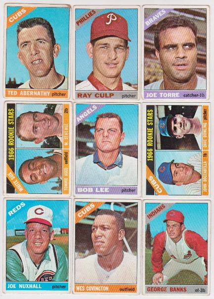 9 Different 1966 Topps Baseball Cards - Vintage Lot | Property Room
