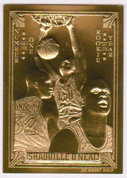 23 kt Gold - Shaquille O'Neal 1994 Classic Gold Card (1/24,900 ...